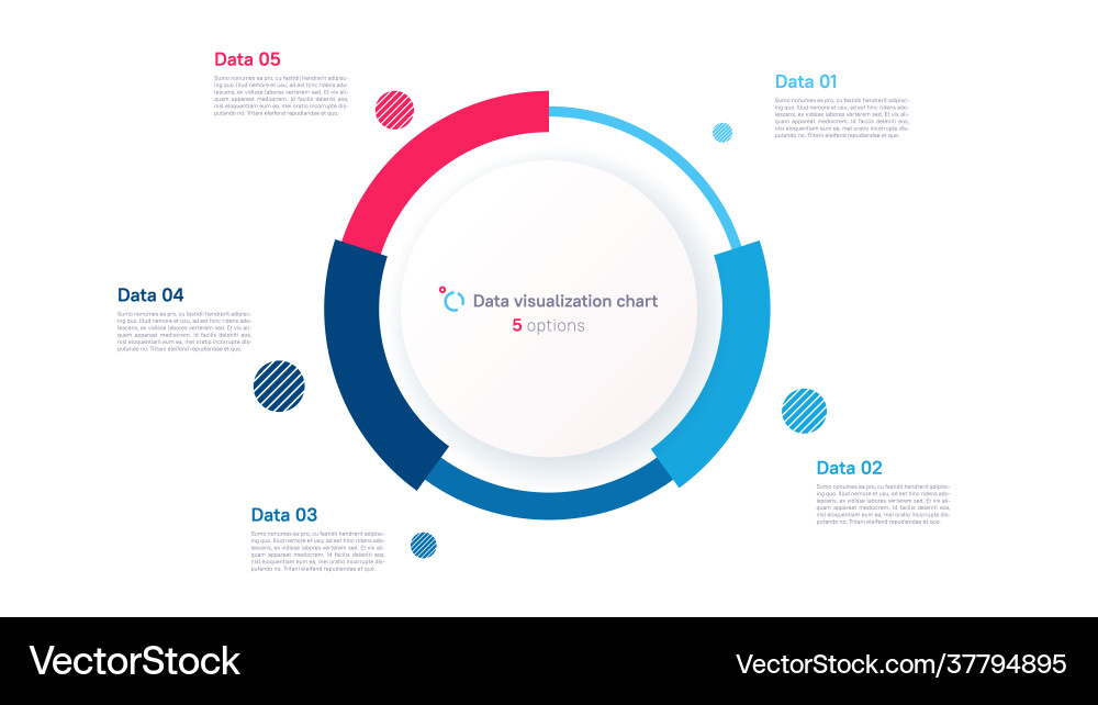 Pie chart infographic template in form Royalty Free Vector