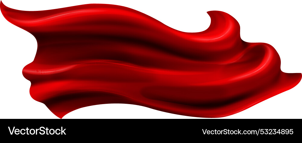Red cloth waving silk fabric with satin gloss Vector Image