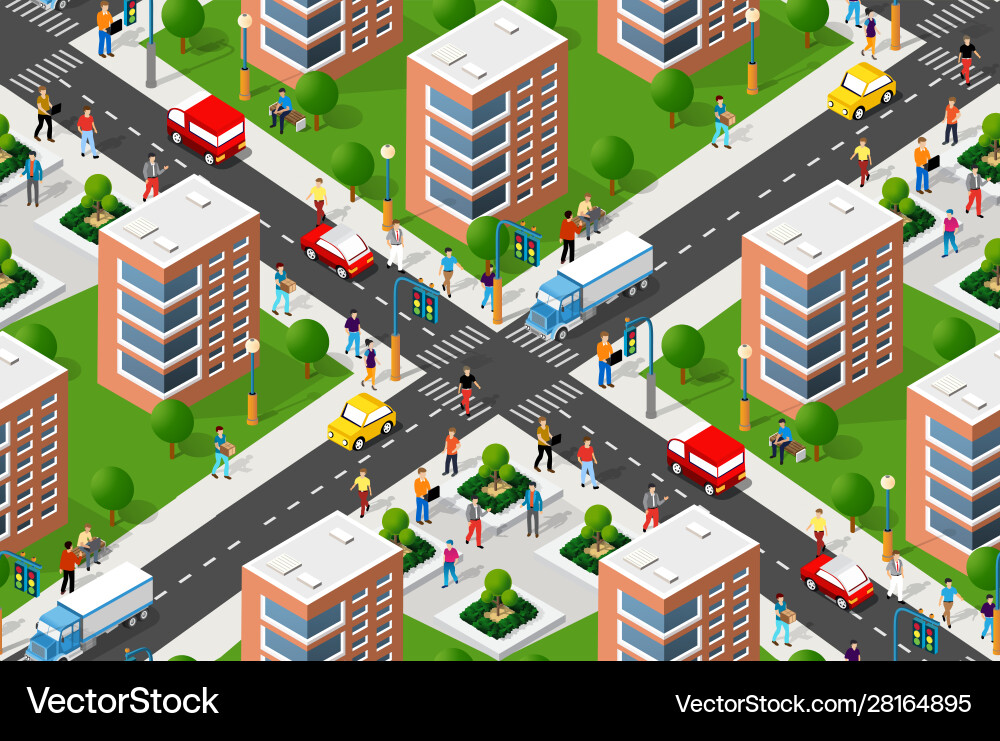 Seamless urban plan pattern map Royalty Free Vector Image