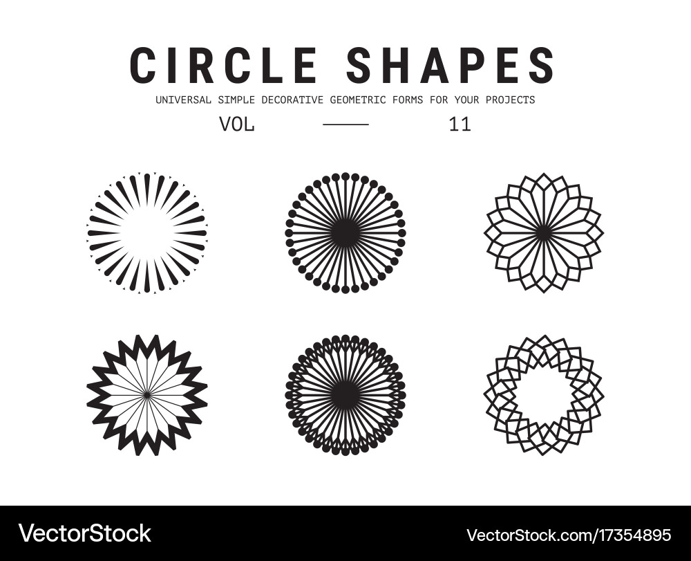 Universal circle shapes set Royalty Free Vector Image