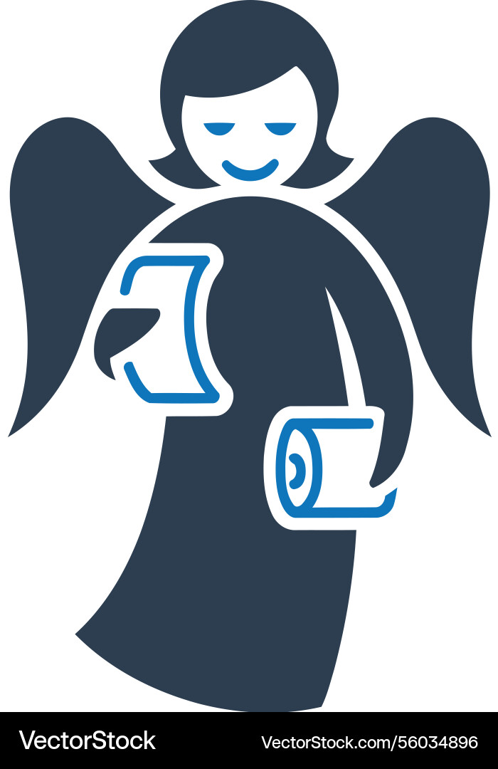 Angel with scroll icon Royalty Free Vector Image