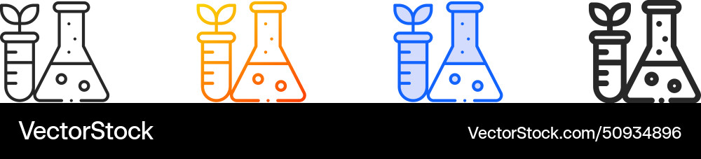 Biochemistry iconthin linear gradient blue stroke Vector Image