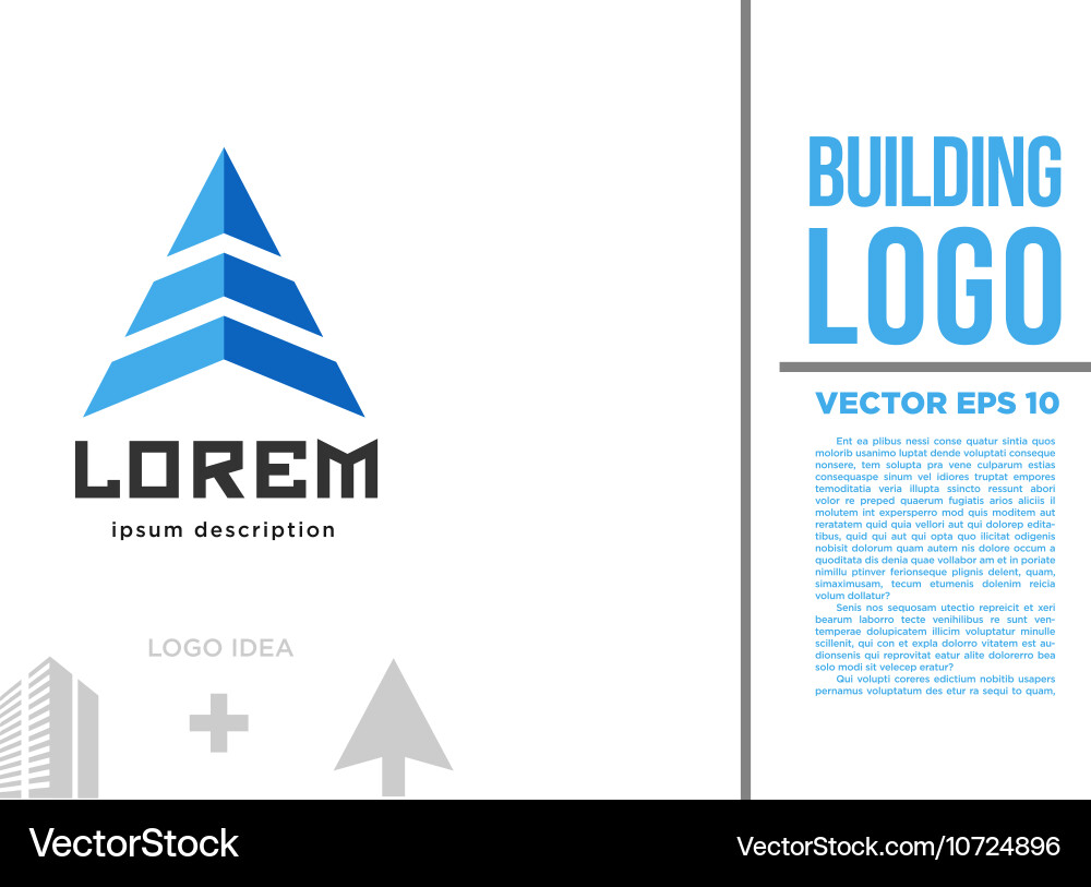 Building arrow logo Royalty Free Vector Image - VectorStock