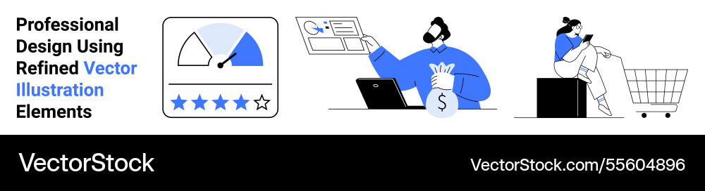 Business operations with rating financial Vector Image