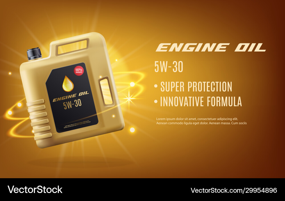Engine Oil Ad - Golden Canister Royalty Free Vector Image