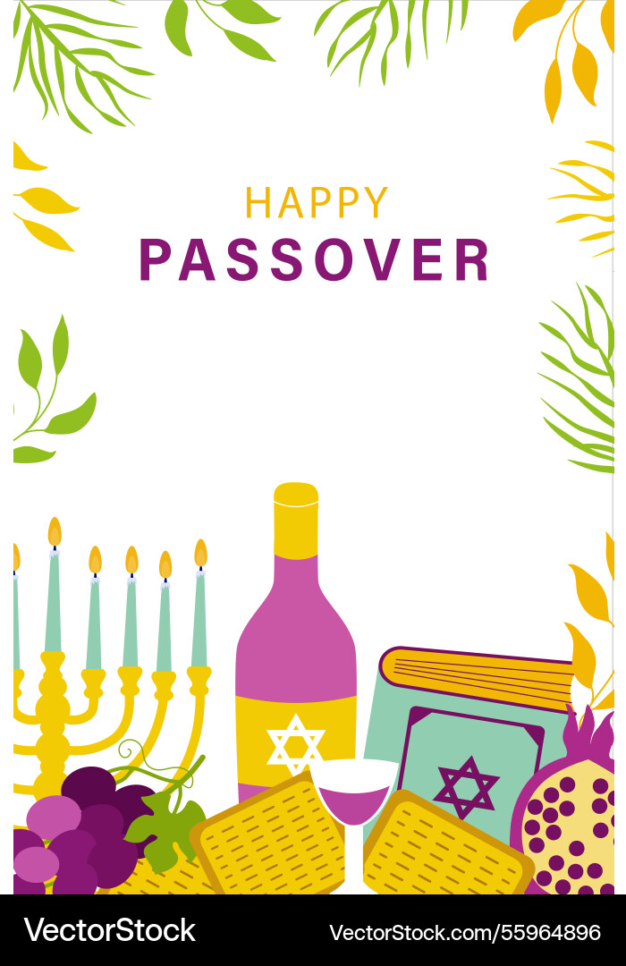 Happy passover invitation cardposter pesach Vector Image
