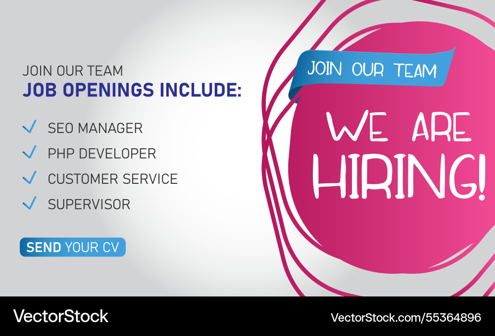 Hiring recruitment design poster we Royalty Free Vector