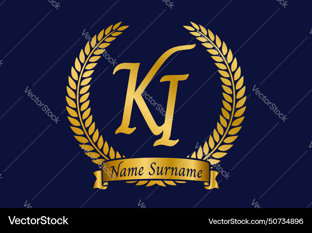 Initial letter k and i ki monogram logo design Vector Image