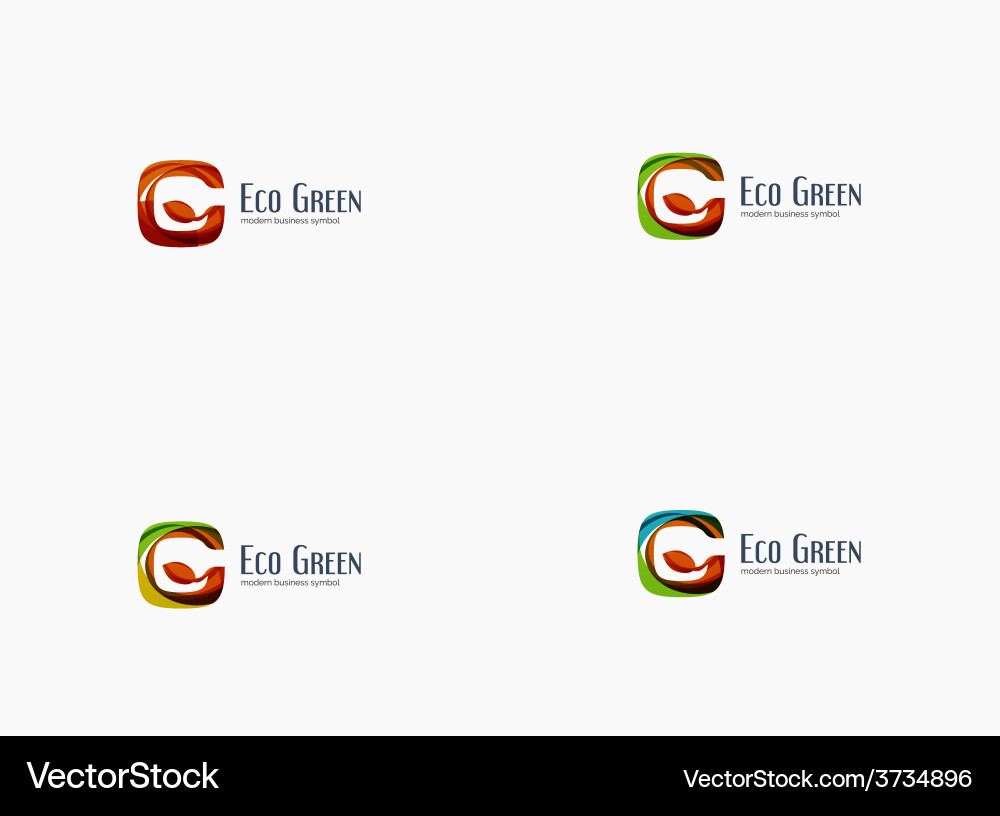 Modern company logo clean glossy design Royalty Free Vector