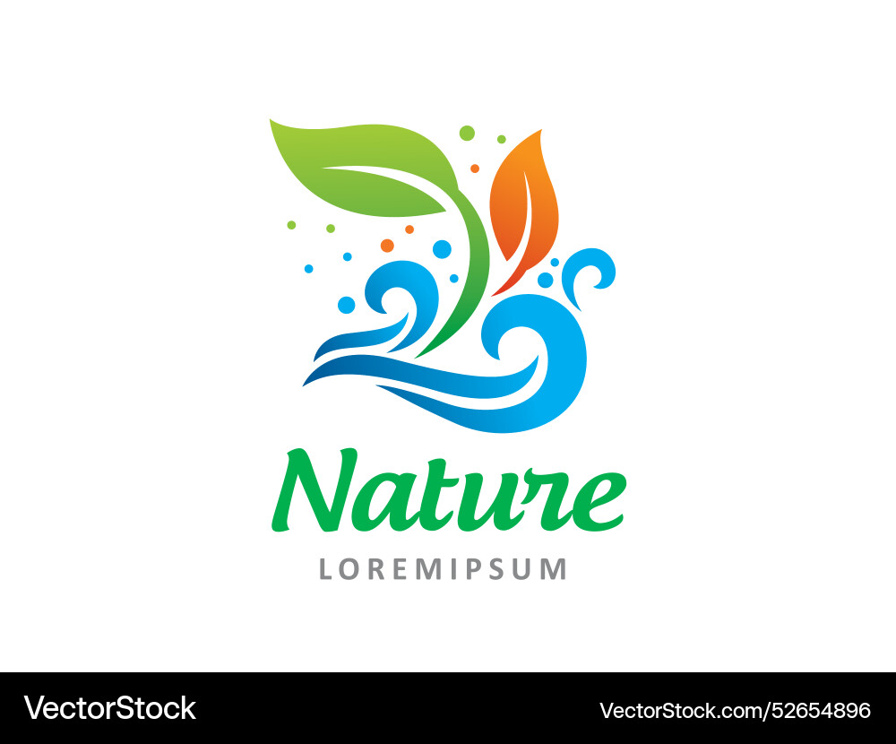 Nature logo symbol or icon template Royalty Free Vector