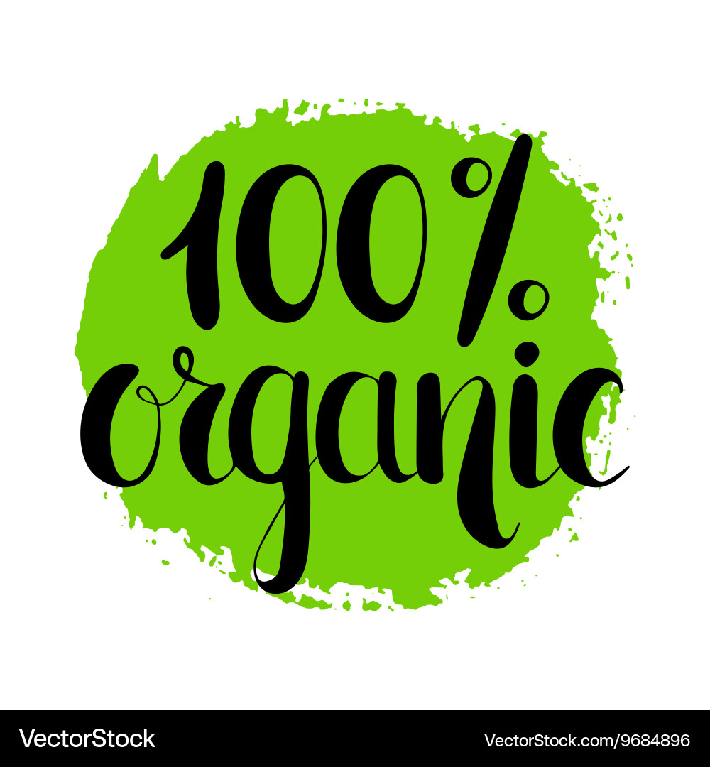 Organic 100 Percent Label Royalty Free Vector Image