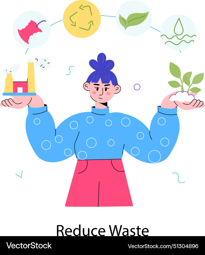 Reduce waste Royalty Free Vector Image - VectorStock