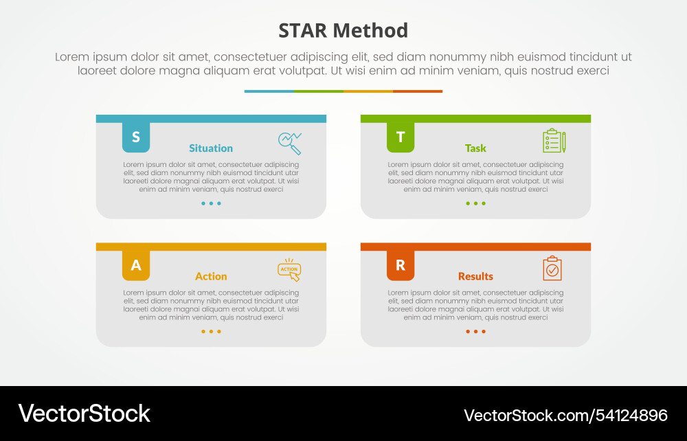 Star method infographic concept for slide Vector Image