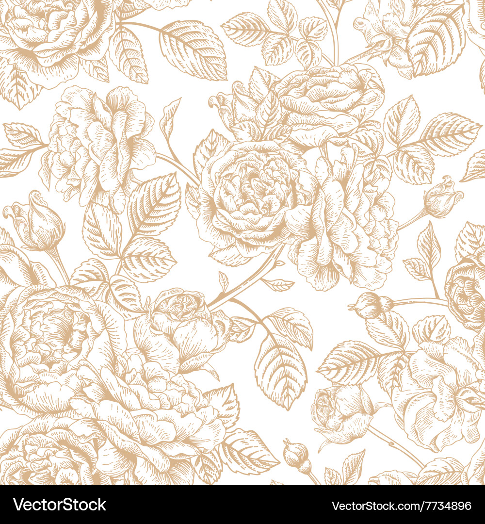Vintage Rose Pattern Royalty Free Vector Image