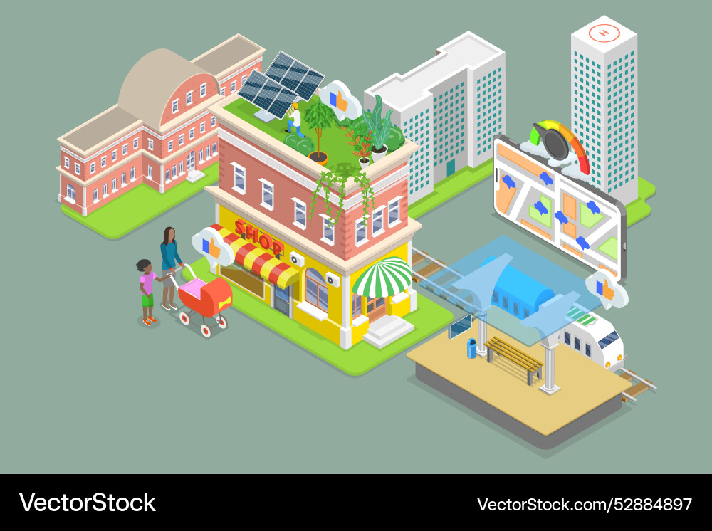 3d isometric flat of carbon Royalty Free Vector Image