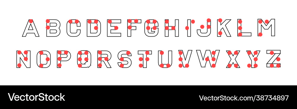 Braille alphabet letters tactile writing system Vector Image