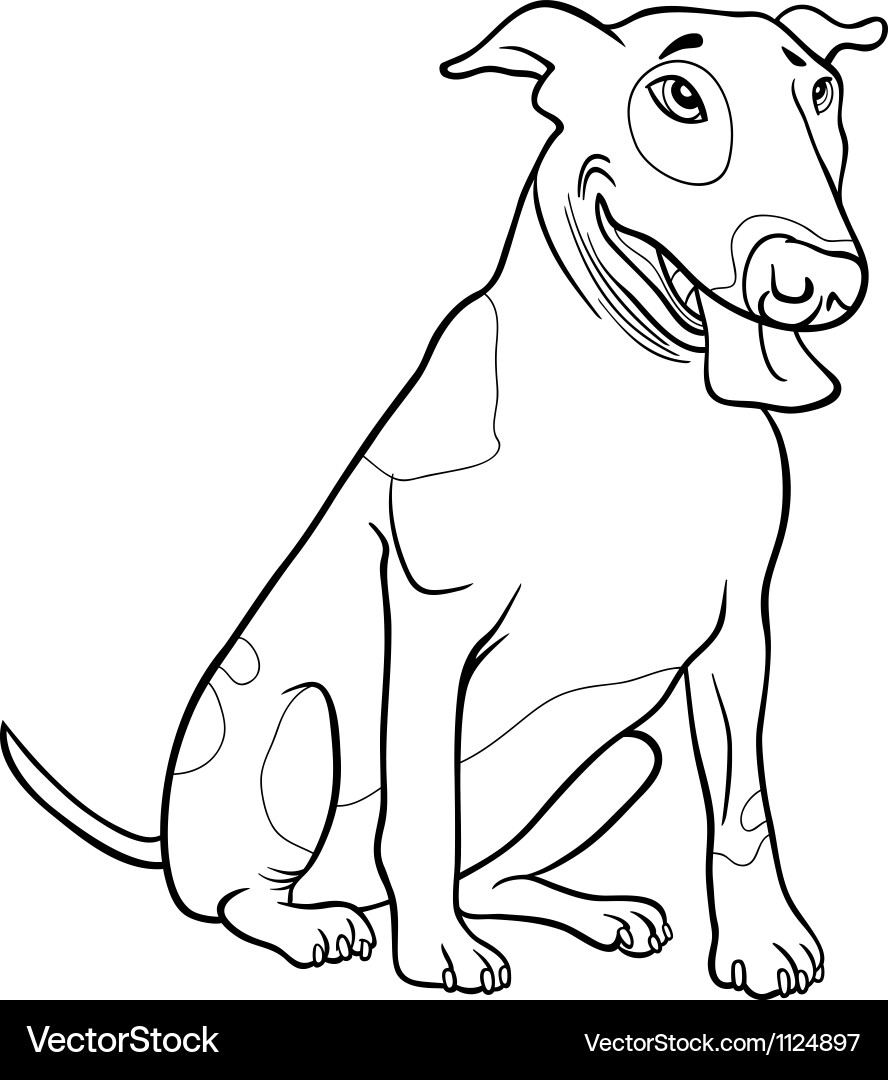 Bull terrier dog for coloring book Royalty Free Vector Image