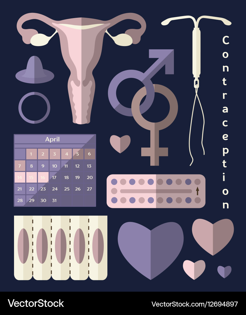 Contraception day set Royalty Free Vector Image