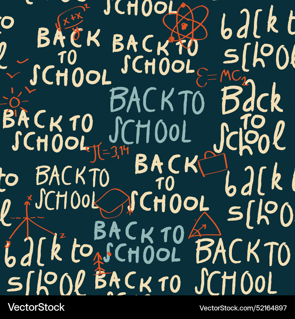 Doodle back to school seamless pattern chalkboard Vector Image