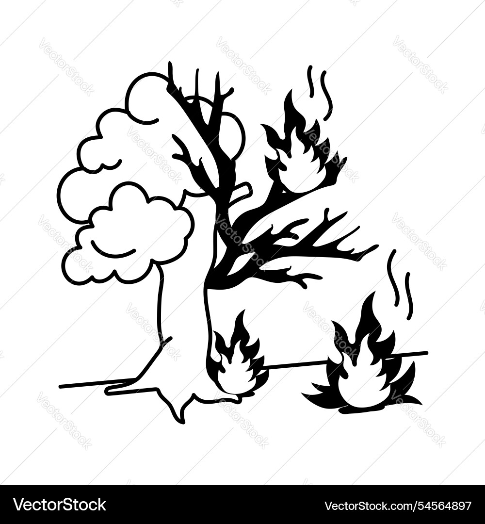 Forest fire Royalty Free Vector Image - VectorStock