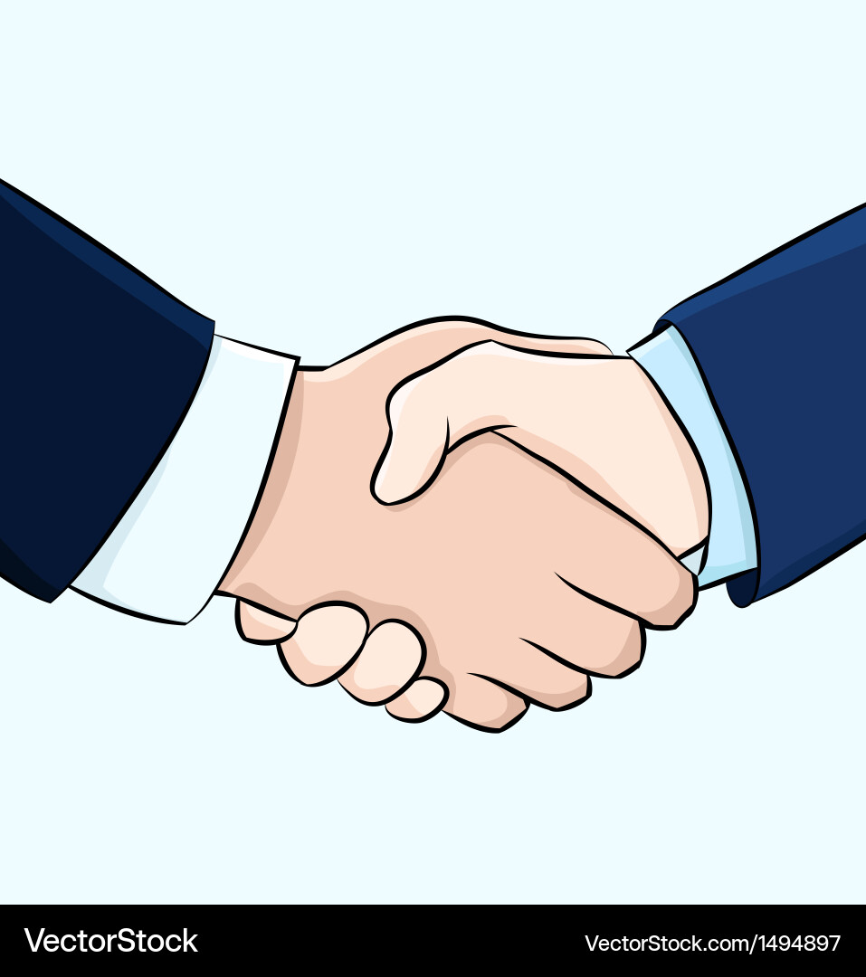 Hand shake Royalty Free Vector Image - VectorStock