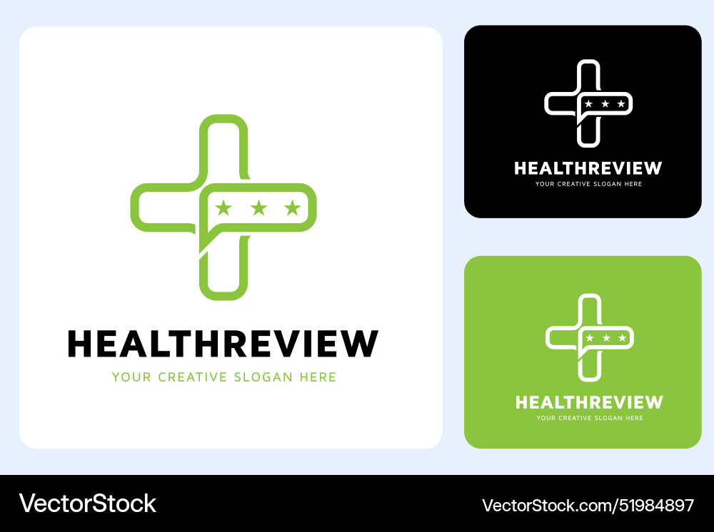 Health review logo design template Royalty Free Vector Image