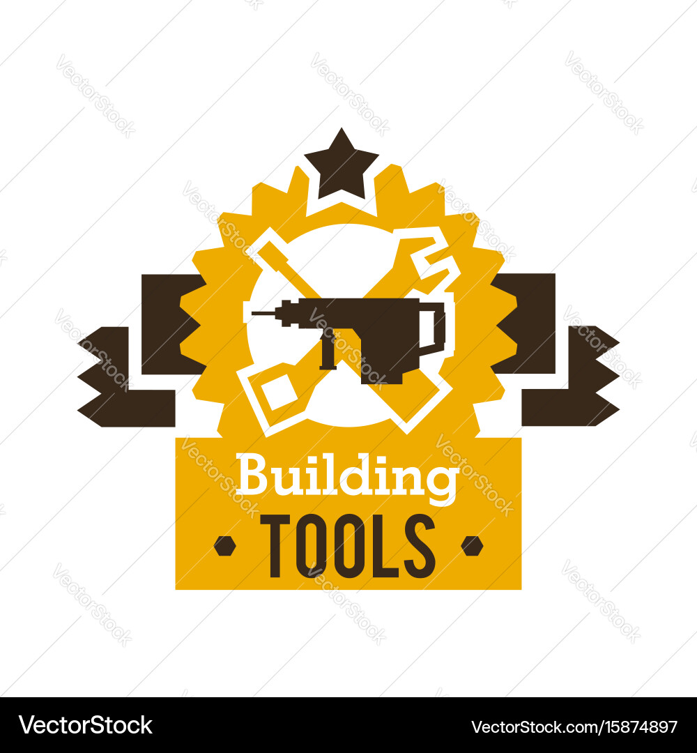 Logo building tools equipment for professional Vector Image
