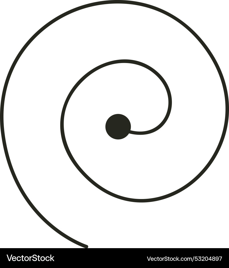 Mid century modern lined swirl shape Royalty Free Vector