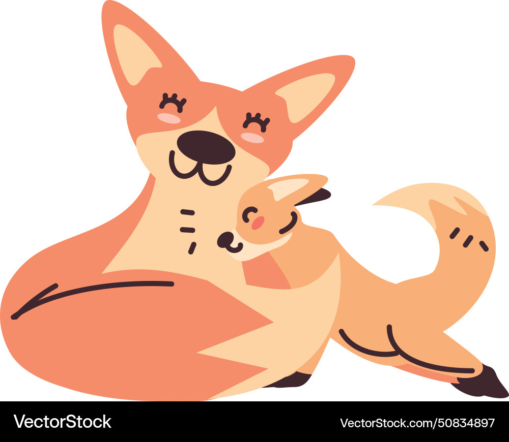 Mothers day foxes Royalty Free Vector Image - VectorStock