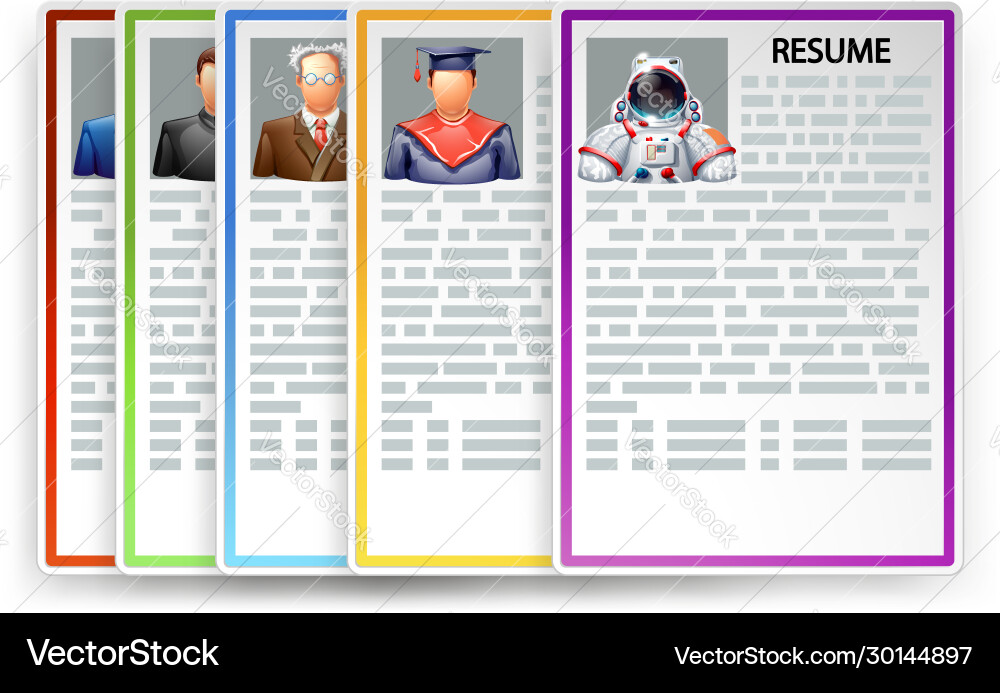 Picture resume Royalty Free Vector Image - VectorStock