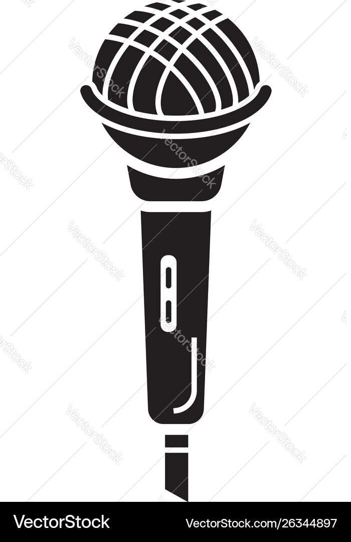 Singer microphone icon simple style Royalty Free Vector
