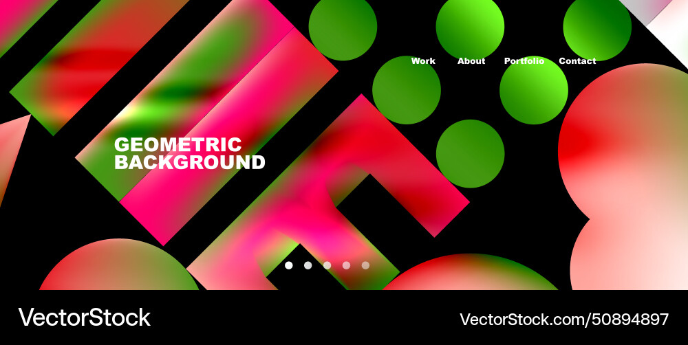 Various colorful geometric shapes abstract web Vector Image