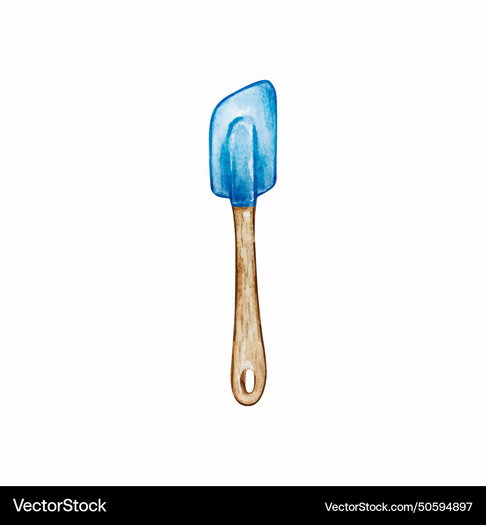 Watercolor bakery spatula Royalty Free Vector Image