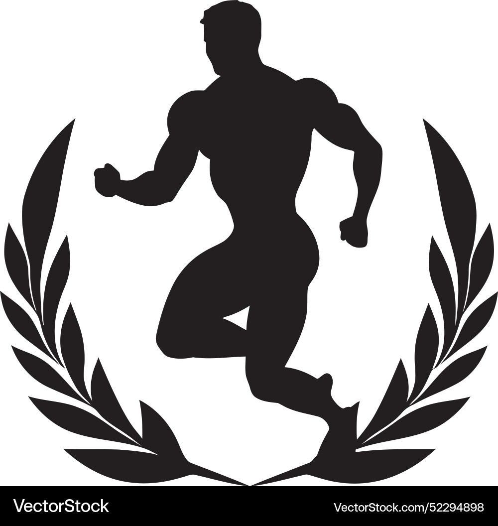 Black pose of a dynamic athletegraceful athlete Vector Image