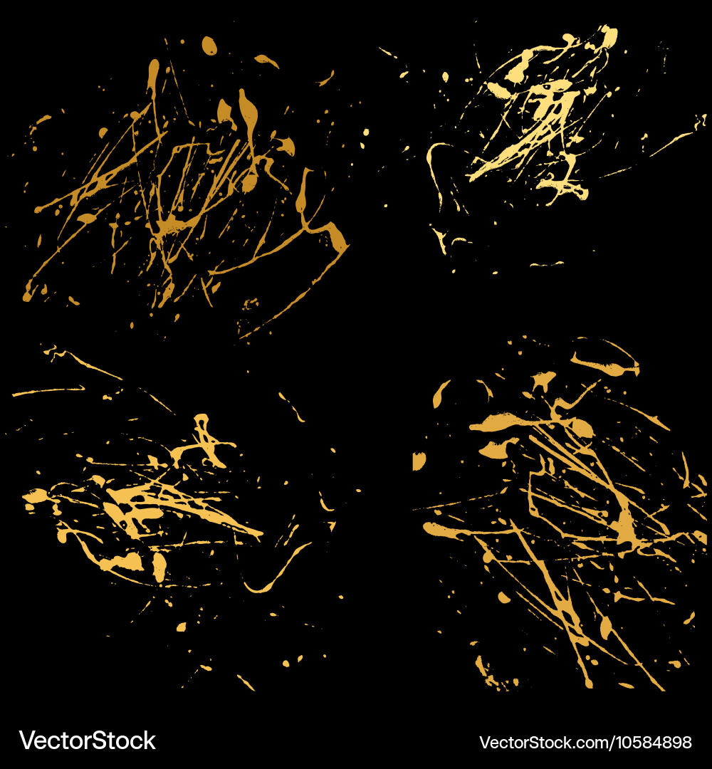 Golden Paint Splatter Abstract Royalty Free Vector Image