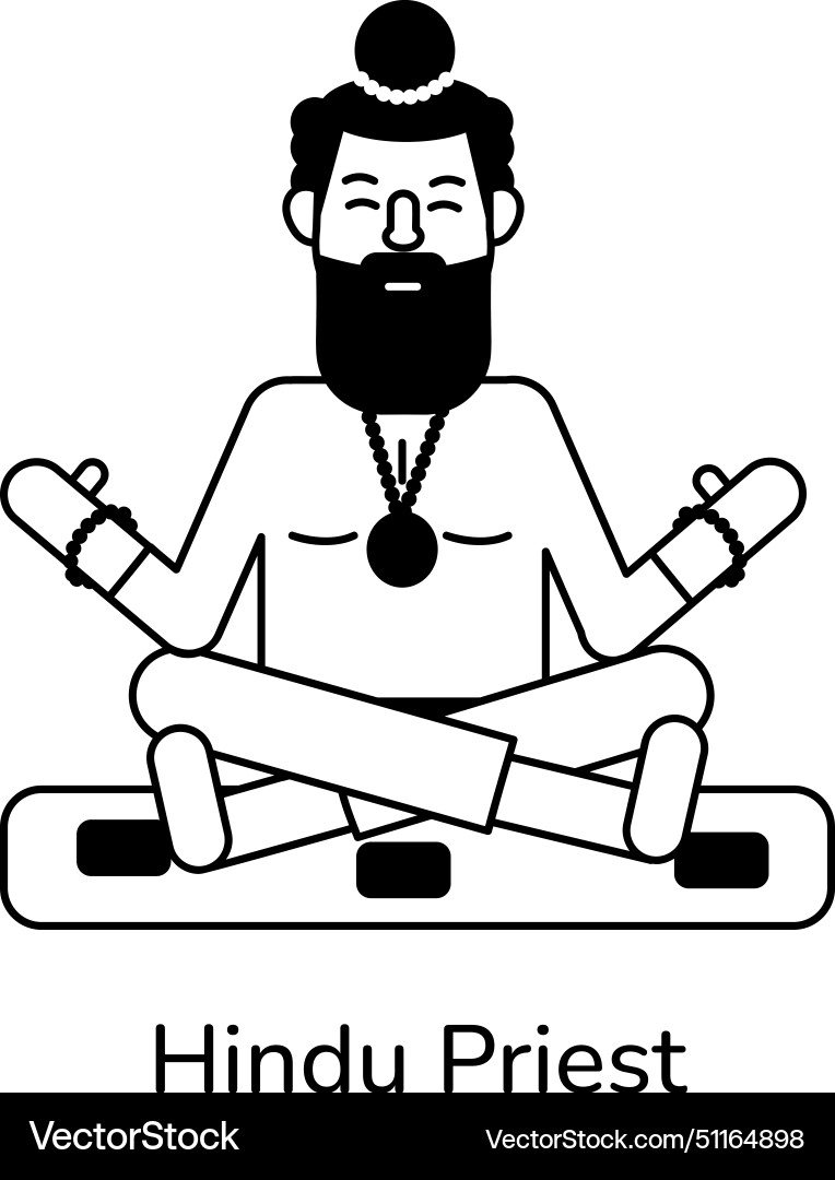 Hindu priest Royalty Free Vector Image - VectorStock