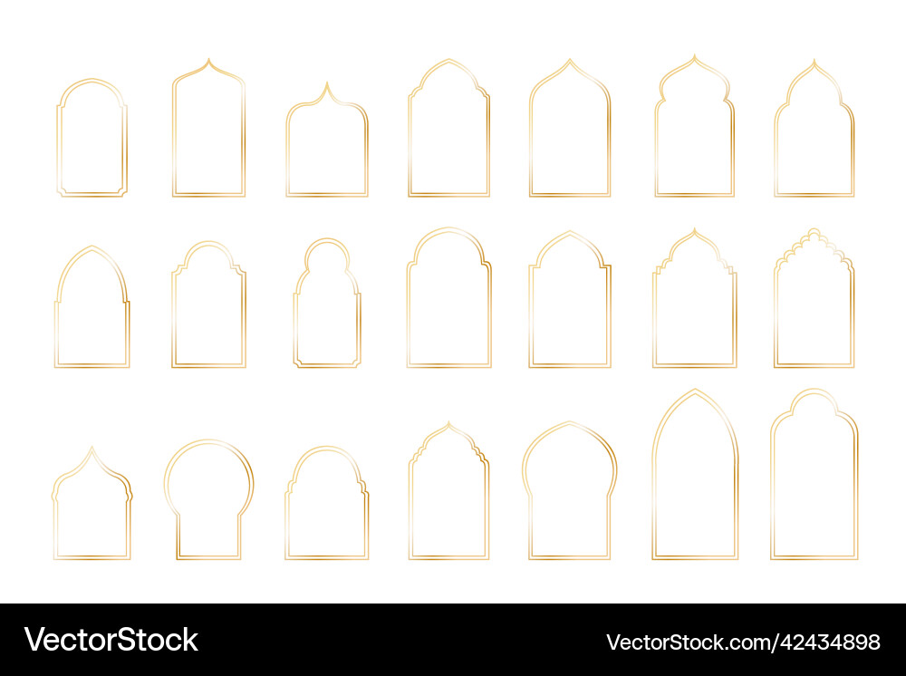Islamic Arch Window & Door Patterns Royalty Free Vector