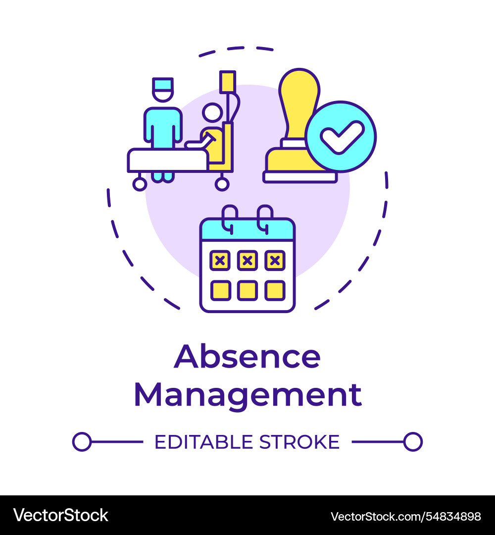 Leave management multi color concept icon Vector Image