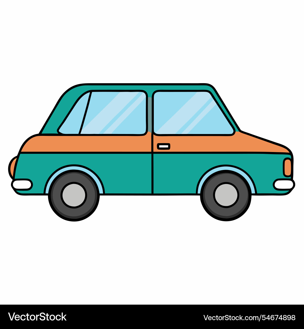 Toyota car flat design Royalty Free Vector Image