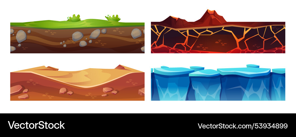 Cut ground layer for game ui platform design Vector Image