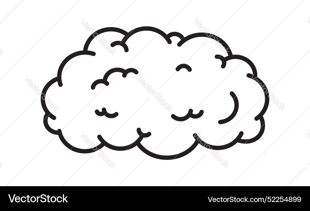 Linear cloud cartoon style Royalty Free Vector Image
