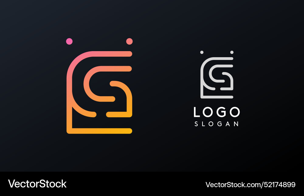 Stylized letter g tech-inspired typography logo Vector Image