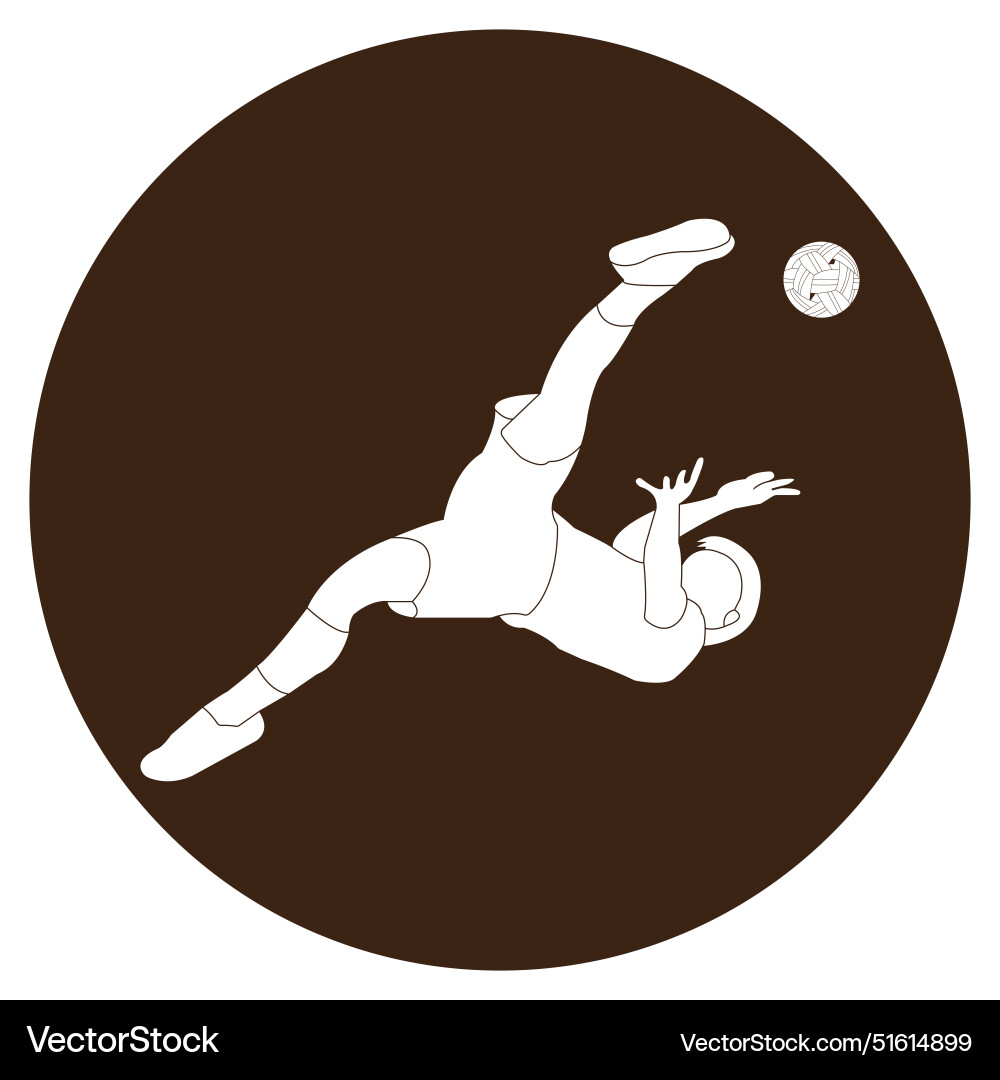 Takraw player logo design Royalty Free Vector Image