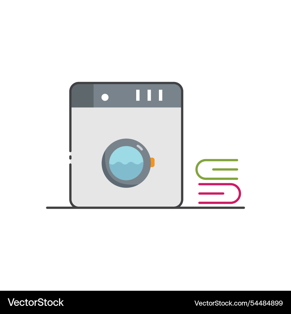 Washing machine laundry logo icon Royalty Free Vector Image