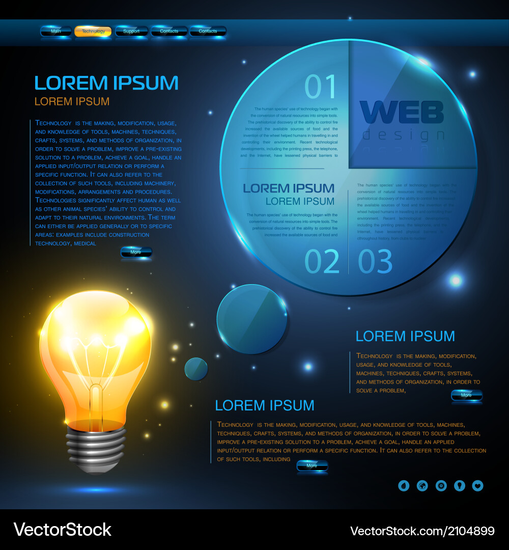 Website template design technology background Vector Image