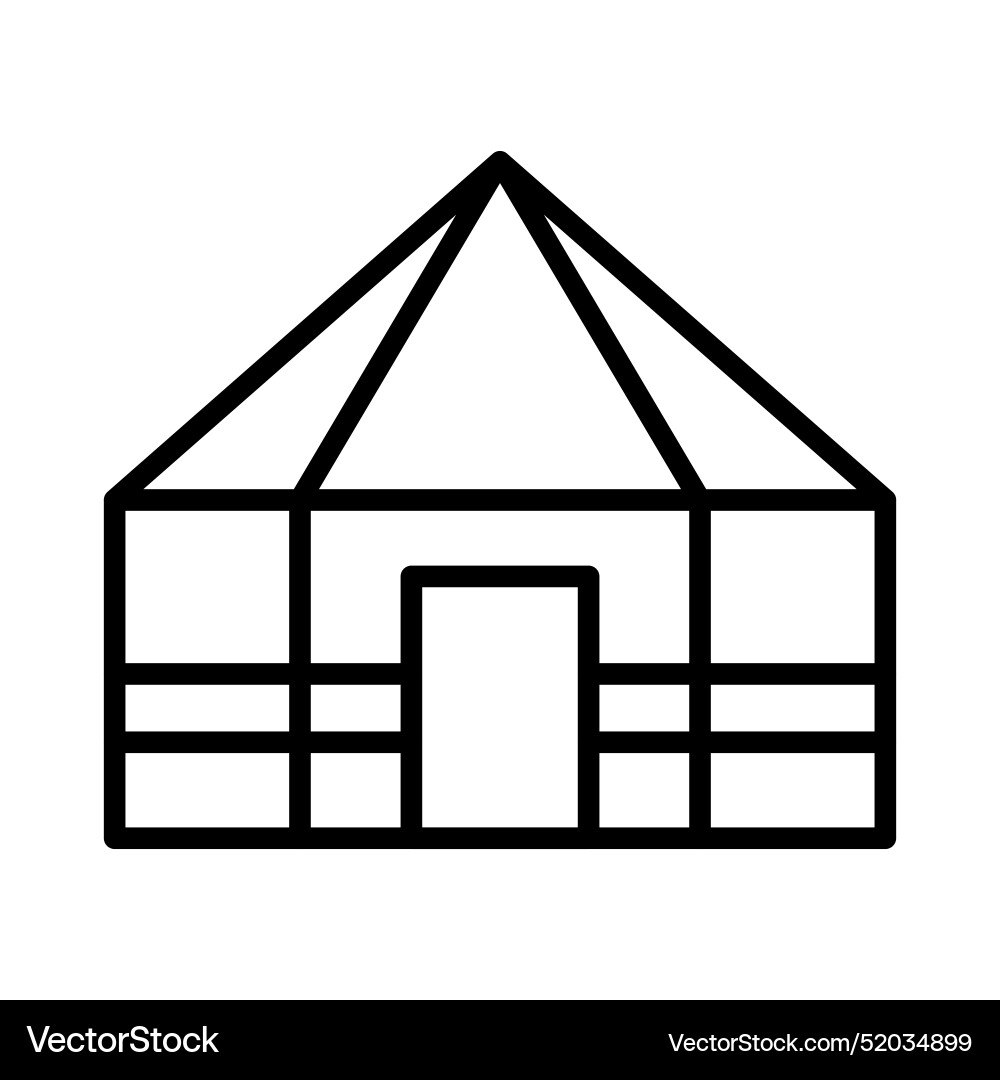 Yurt linear logo mark in black and white Vector Image