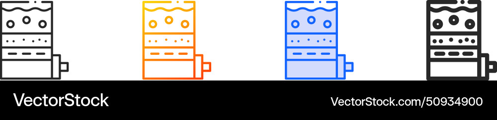 Biofilter iconthin linear gradient blue stroke Vector Image