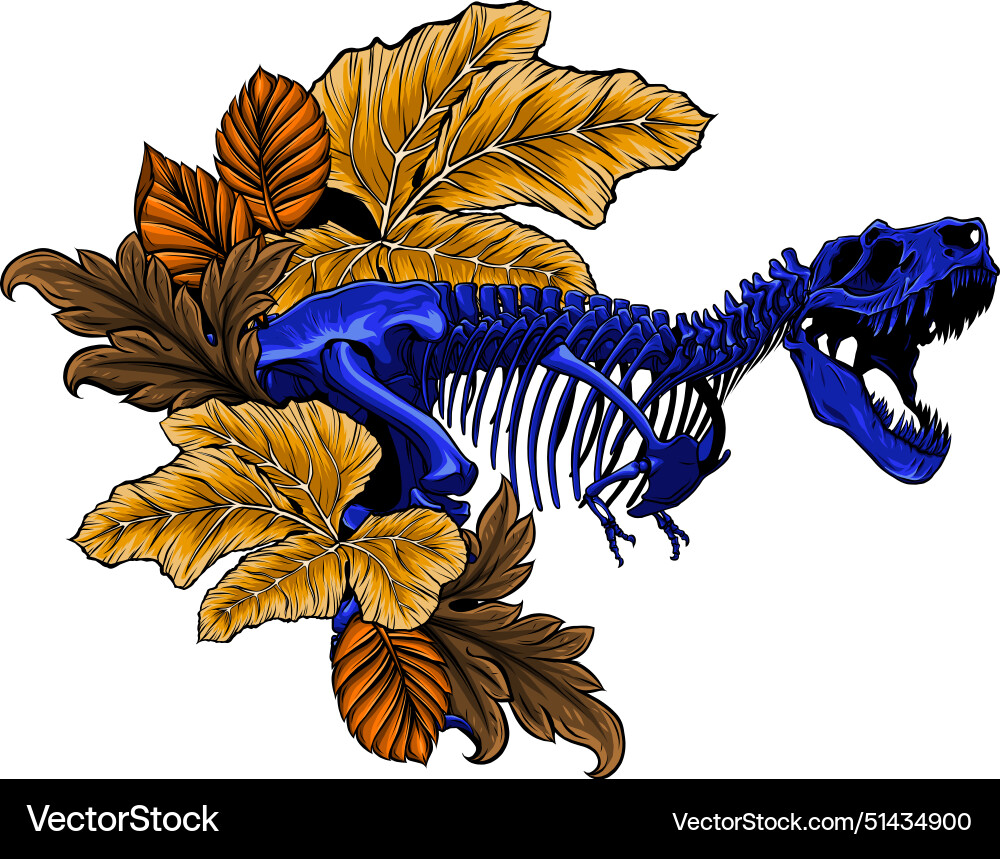 Colored tyrannosaurus skeleton image Royalty Free Vector