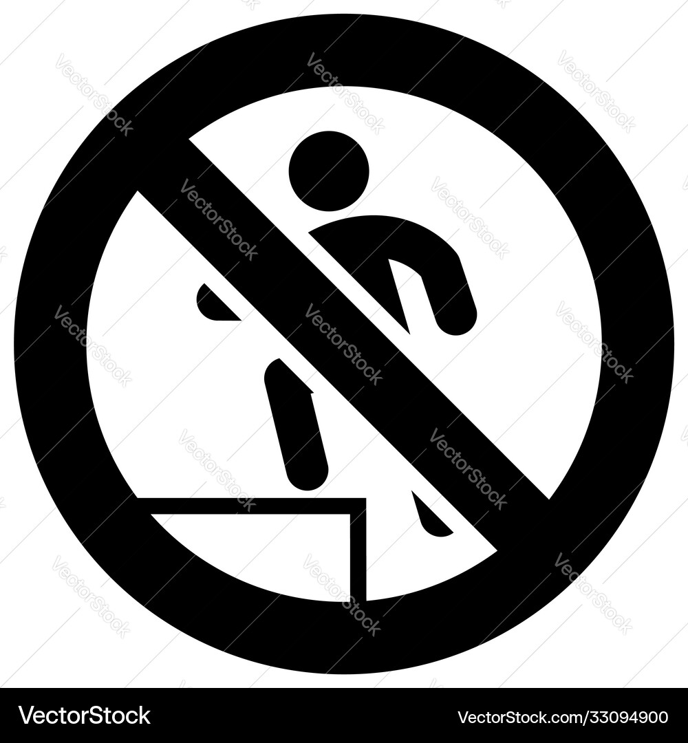 Do not step forbidden sign modern round sticker Vector Image