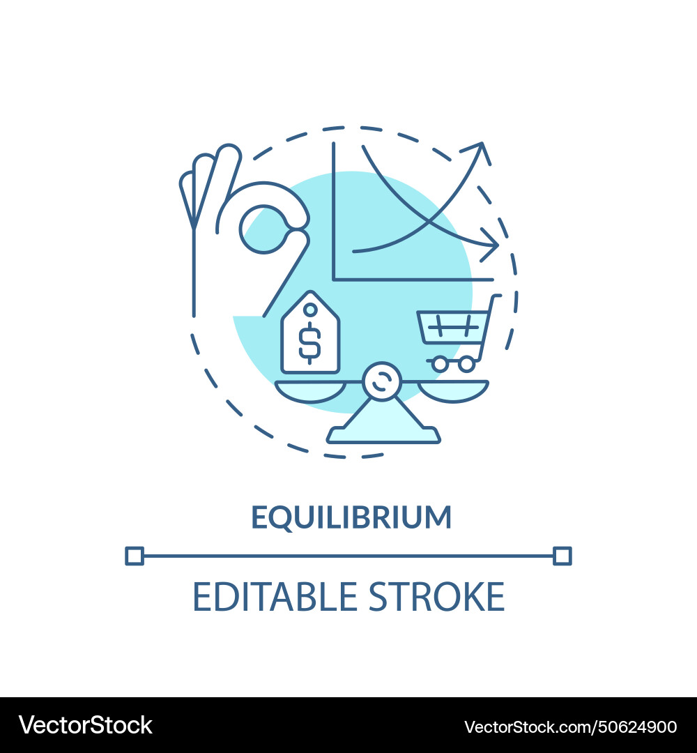 Equilibrium soft blue concept icon Royalty Free Vector Image